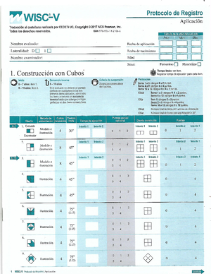 Manual Tecnico e Interpretacion WISC V - ®PsychCorp TT WISC-V ESCALA DE ...