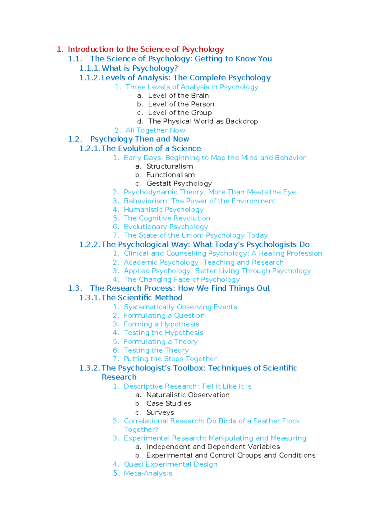 Introduction to psychology - 1. Introduction to the Science of ...