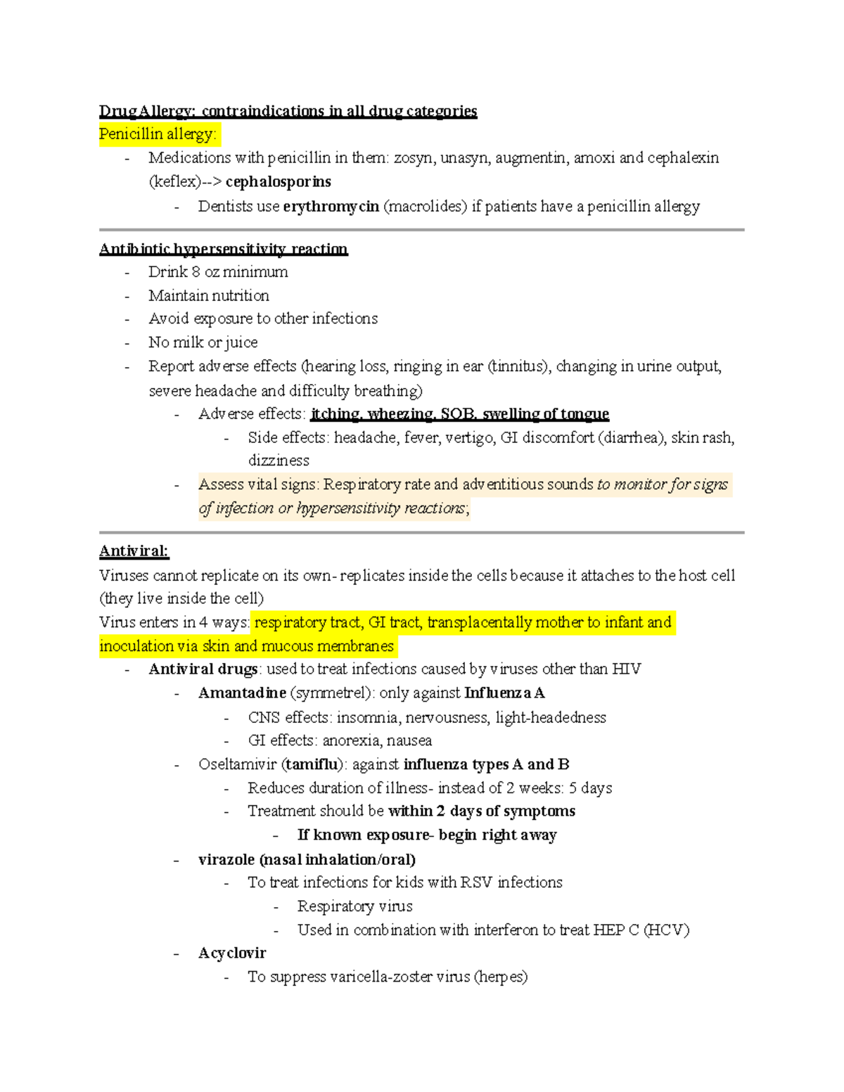 3rd Version 115 Final Grid - Drug Allergy: contraindications in all ...
