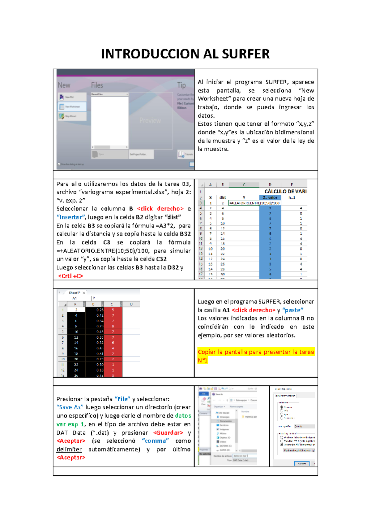 Introduccion AL Surfer - INTRODUCCION AL SURFER Al iniciar el programa ...