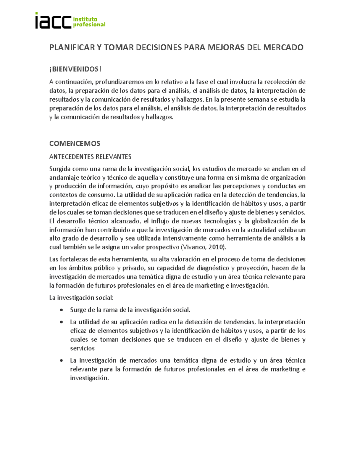 S8 Notas Profundizacion ACC Invme 1103 - PLANIFICAR Y TOMAR DECISIONES ...