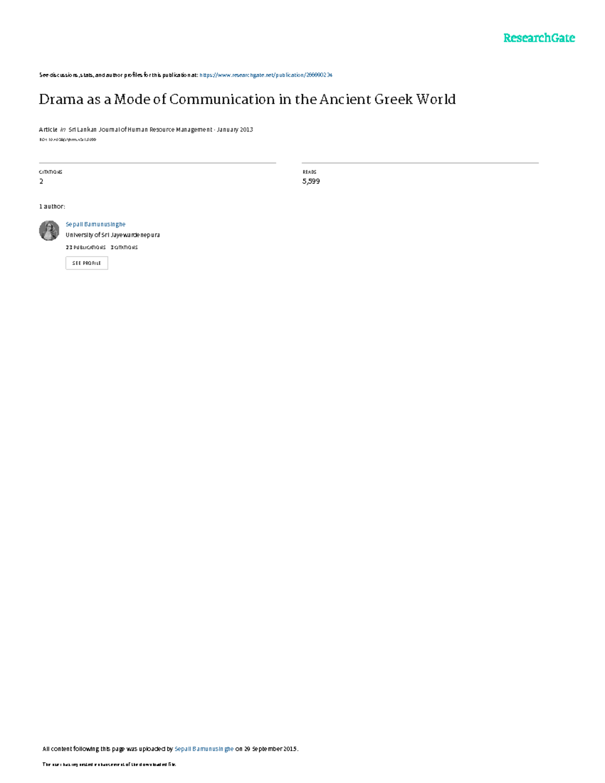 Drama as a Mode of Communication in the Ancient Greek World - See ...