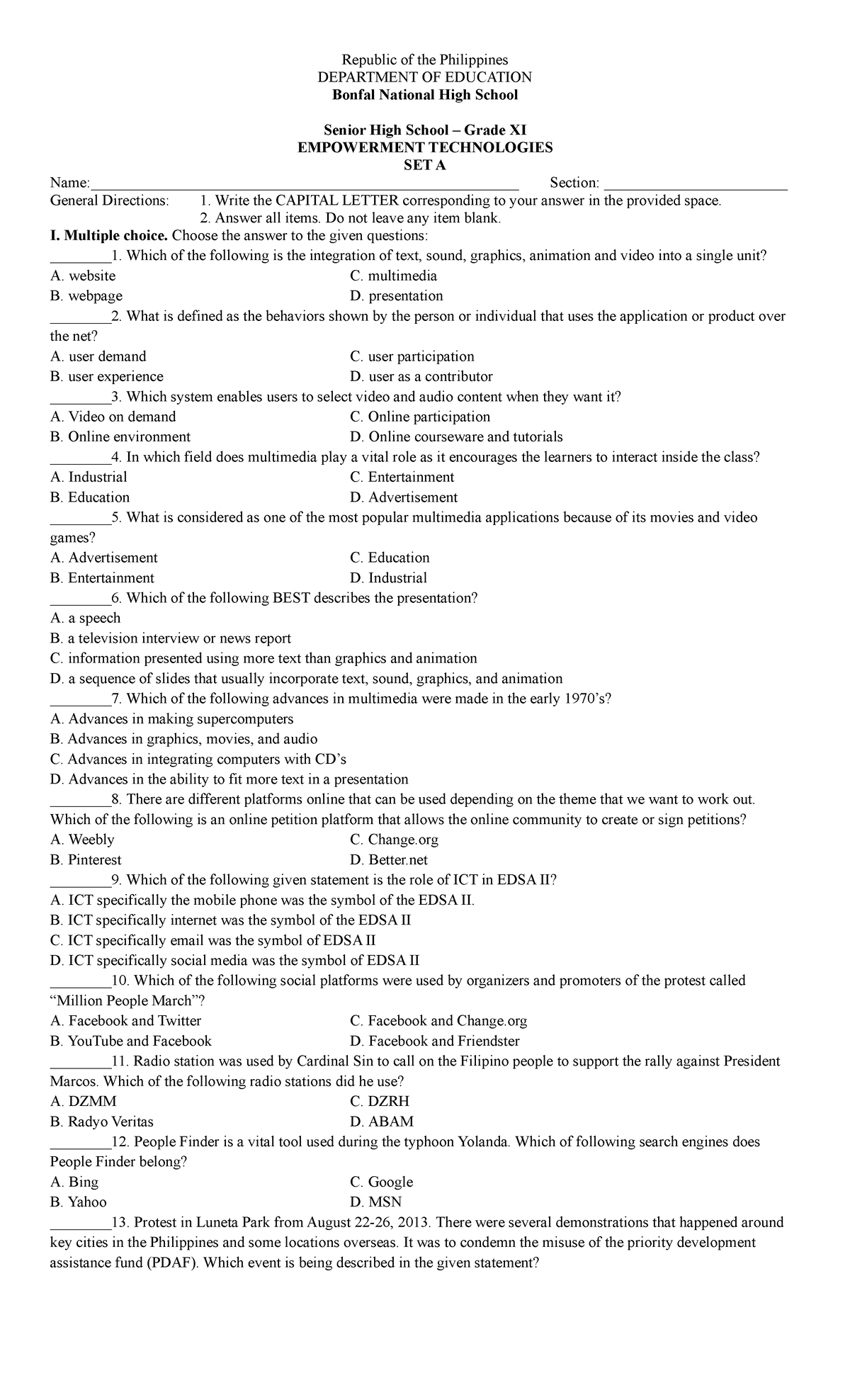 Em Tech Q2 - This is Empowerment technologies for quarter 2 - Republic ...