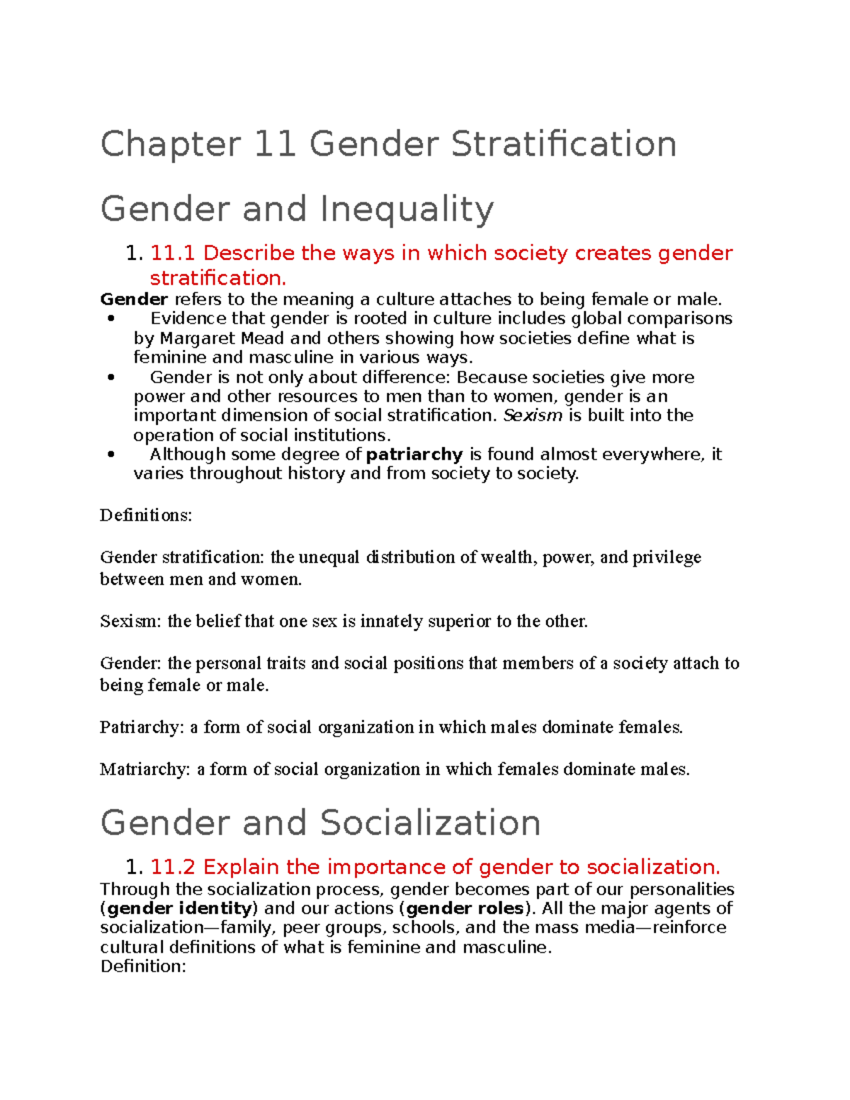 Chapter 11 - Summary of the lecture in the Sociology book - Chapter 11 ...
