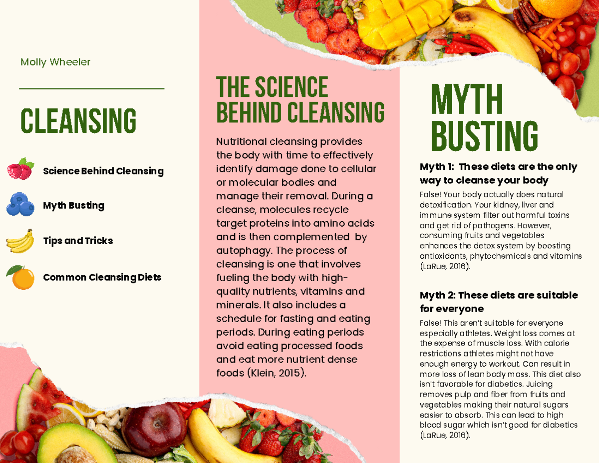 NURS 2400 Final Pamphlet - MYTH BUSTING THE SCIENCE BEHIND CLEANSING ...