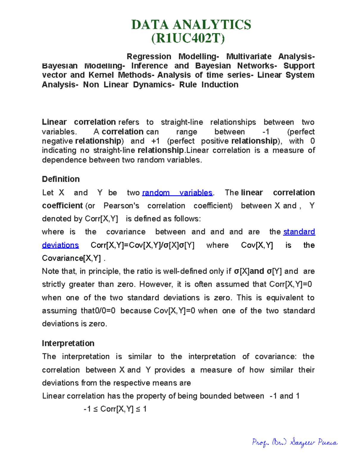 2. DA Notes Module 3 - UNIT-II Linear Correlation- Regression Modelling ...