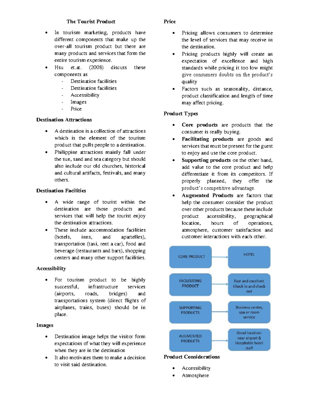 The Tourist Product - Tourism and Hospitality Marketing Prelim Notes ...
