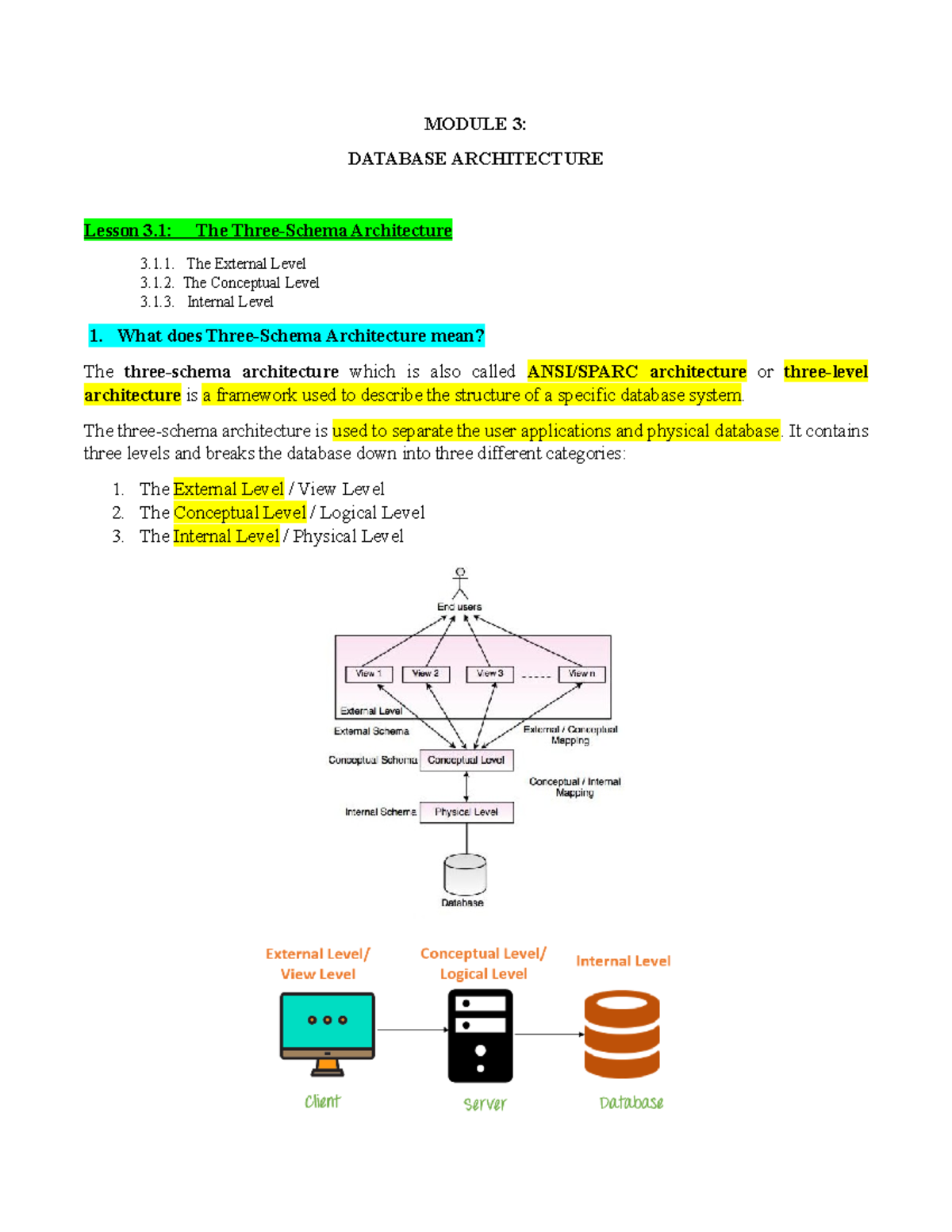 Notes on Accounting Database Architecture - MODULE 3: DATABASE ...