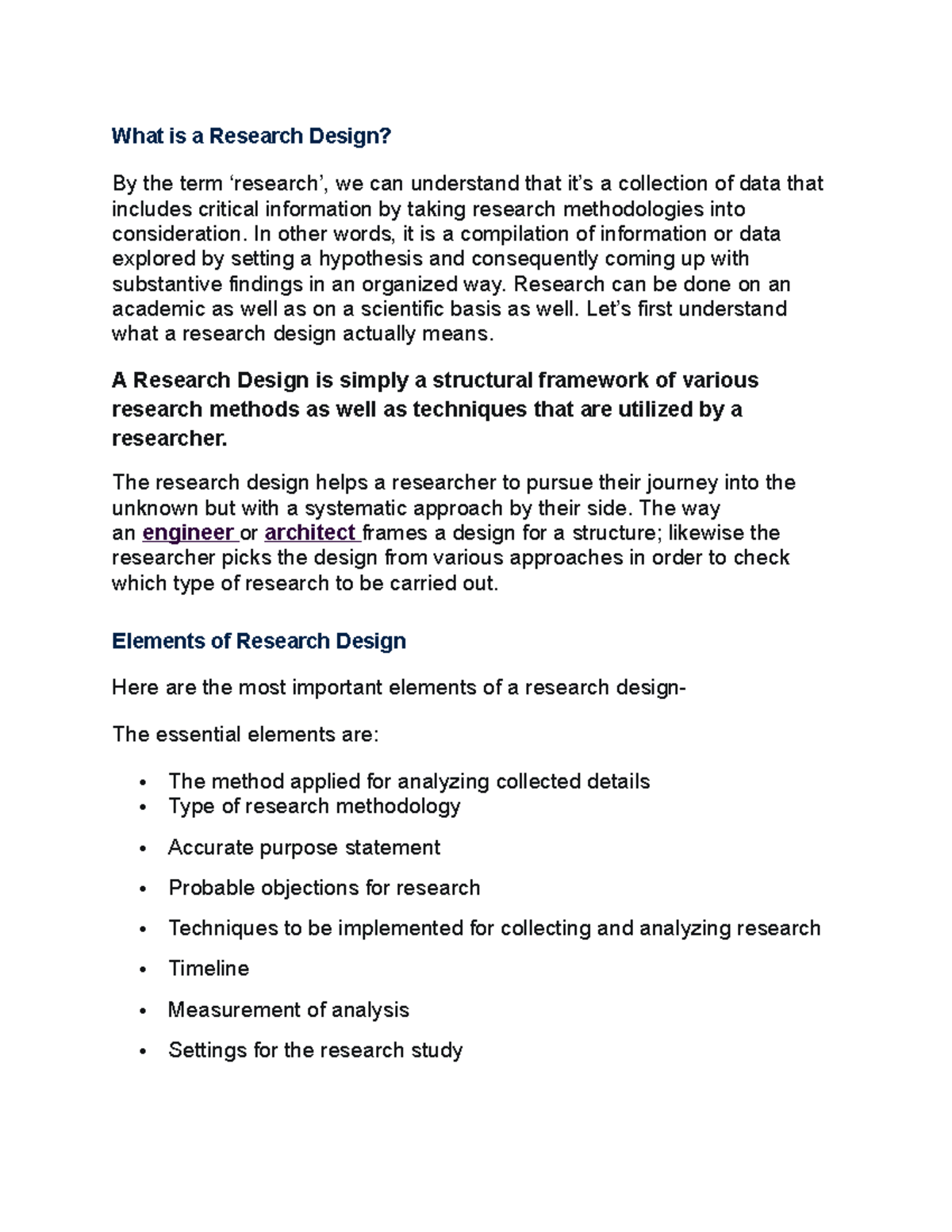 What is a Research Design - In other words, it is a compilation of ...