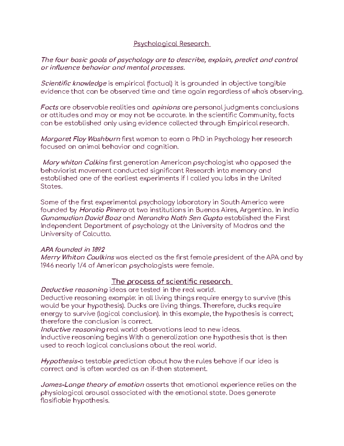 Psychology Research - Psychological Research The four basic goals of ...