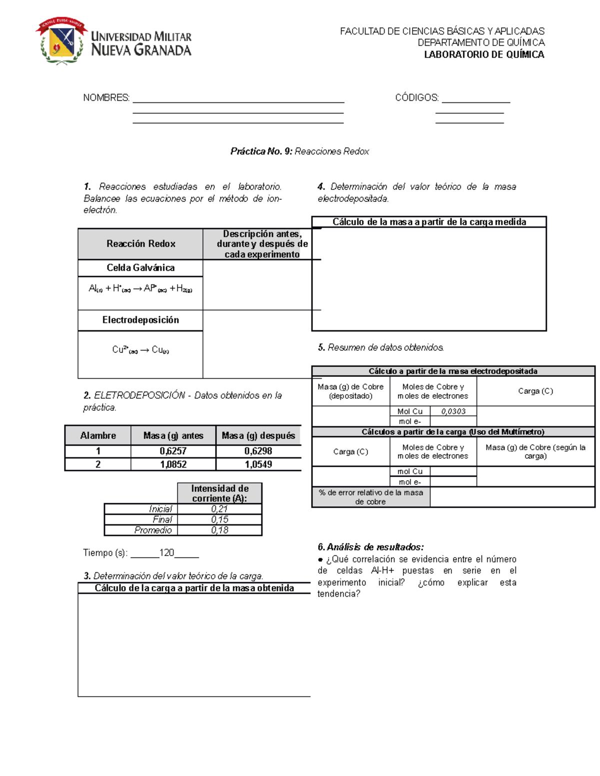 Quimica + inf - ccc - NOMBRES: ___________________________________________ CÓDIGOS ...