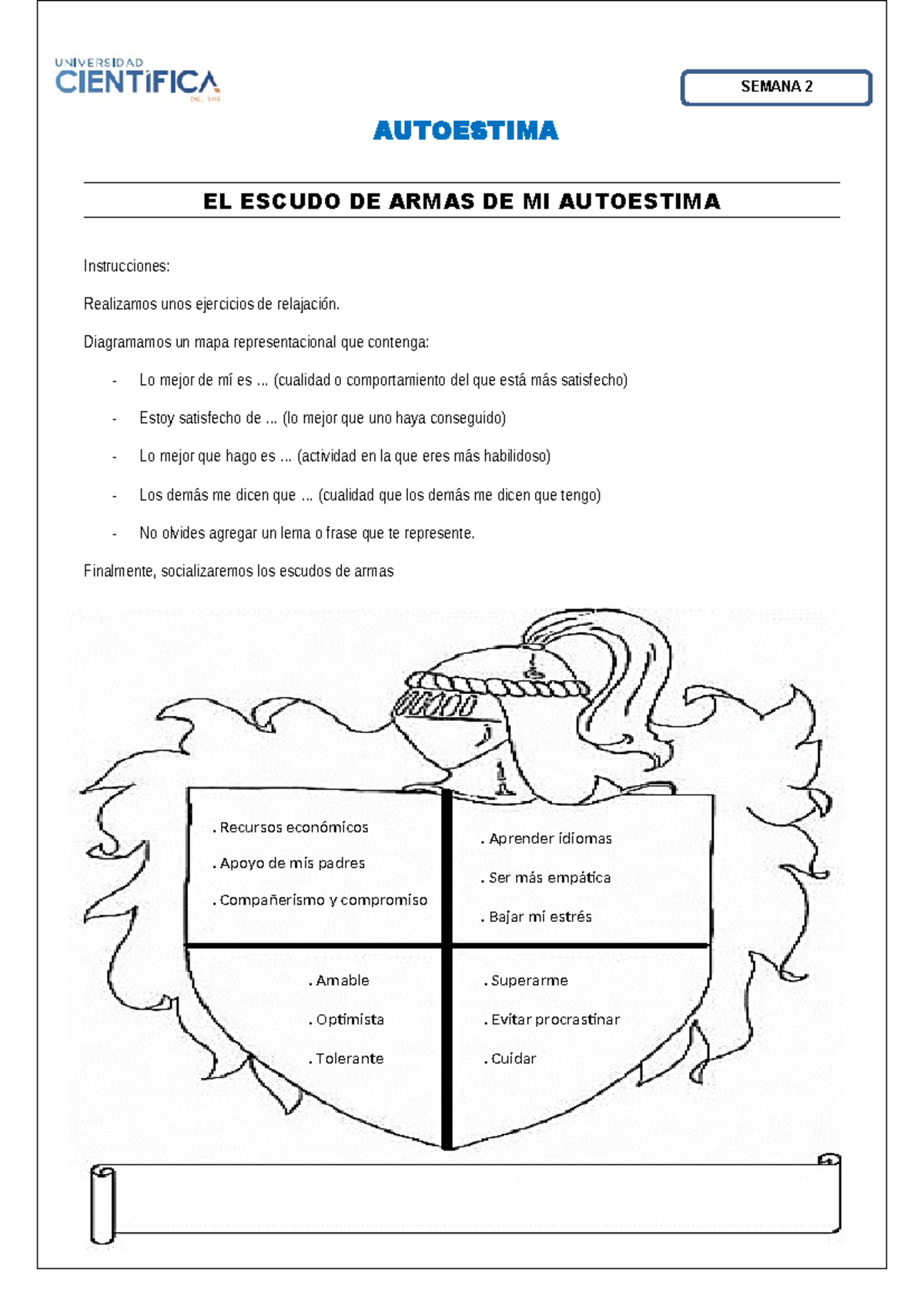 MAPA Representacional Autoestima - AUTOESTIMA EL ESCUDO DE ARMAS DE MI ...