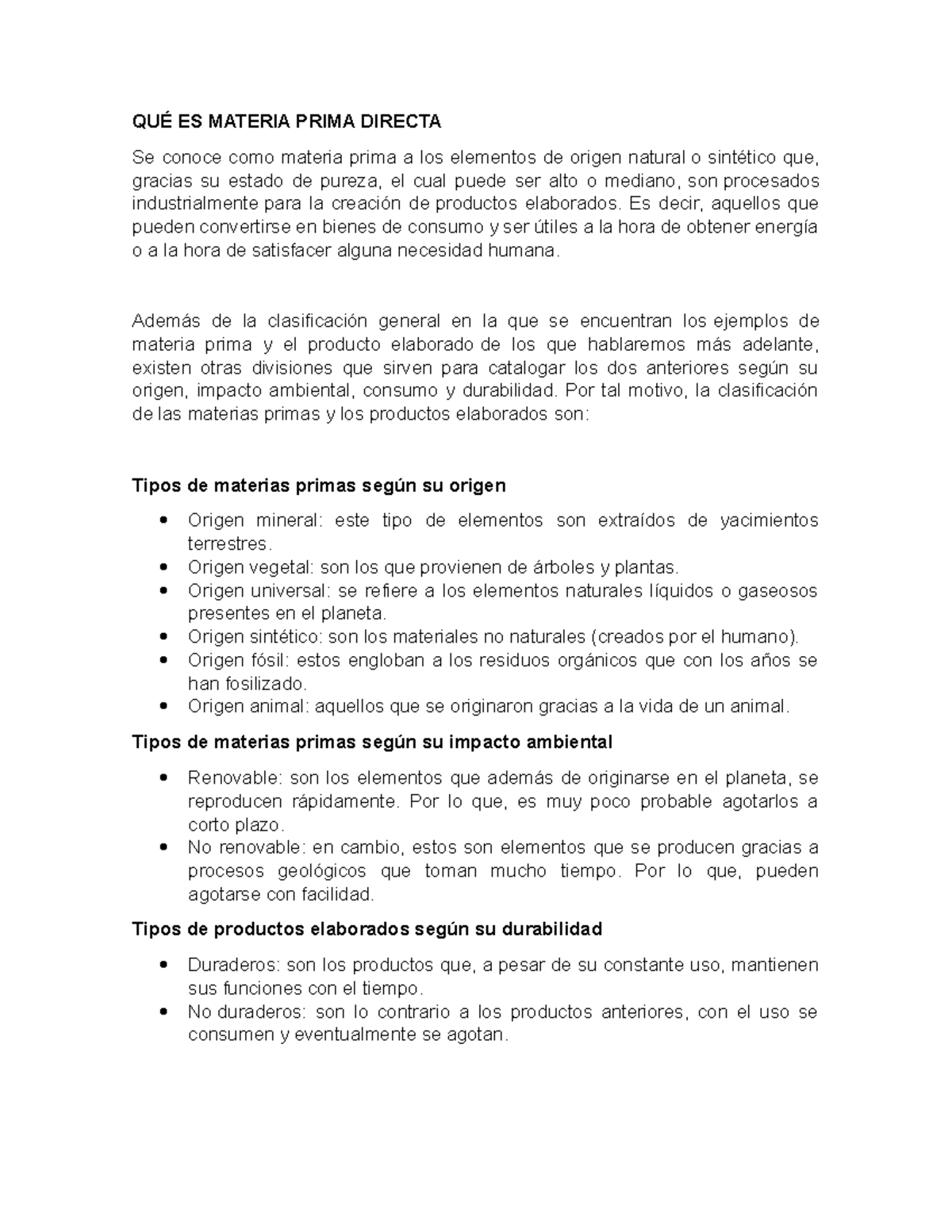 Qué es Materia Prima Directa - QUÉ ES MATERIA PRIMA DIRECTA Se conoce ...