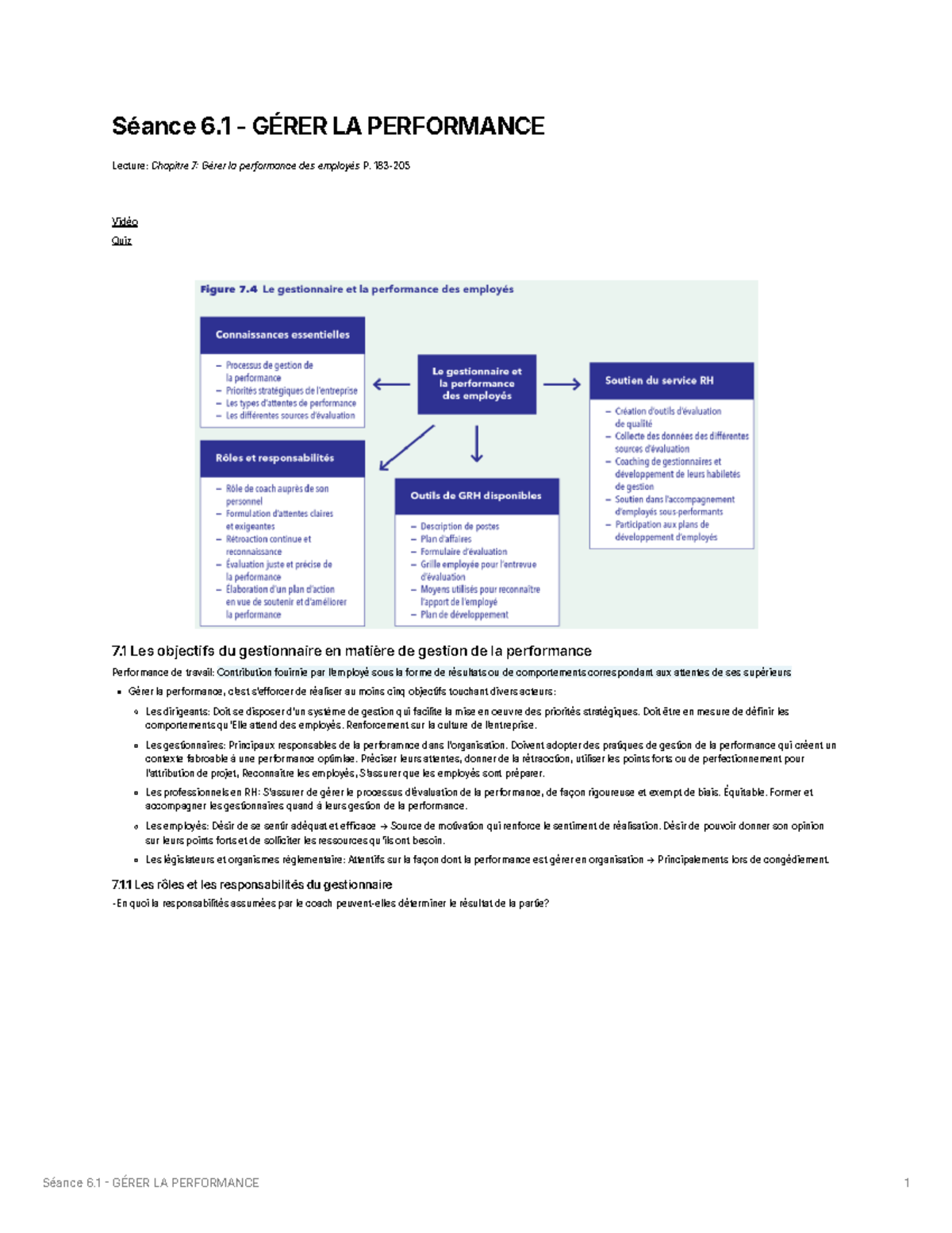 Séance 6.1 - Gérer La Performance - Séance 6 - GÉRER LA PERFORMANCE ...