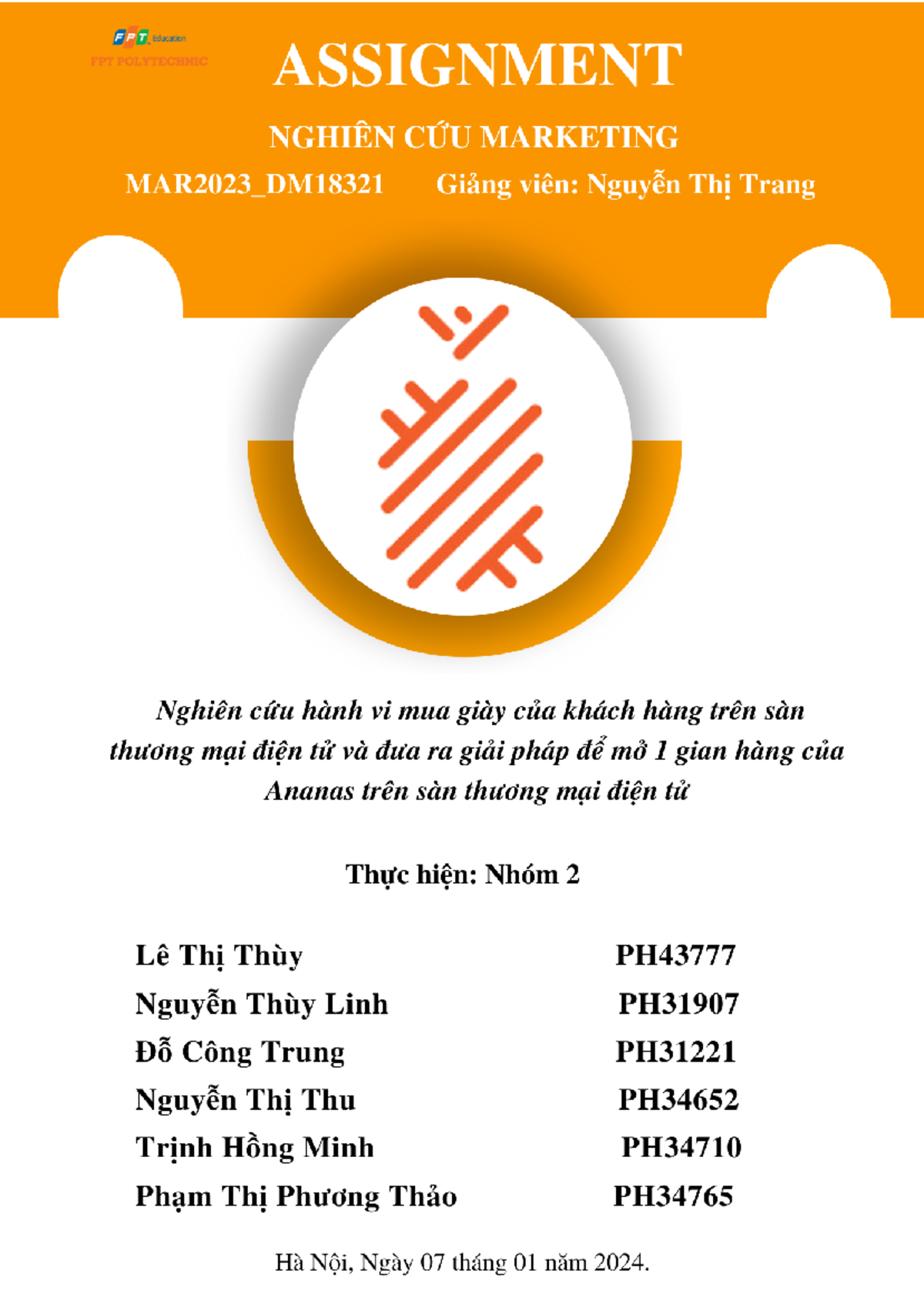 Asm nhóm 2 NC - Chính - fpt - MỤC LỤC CHƯƠNG 1. TỔNG QUAN VỀ DOANH ...