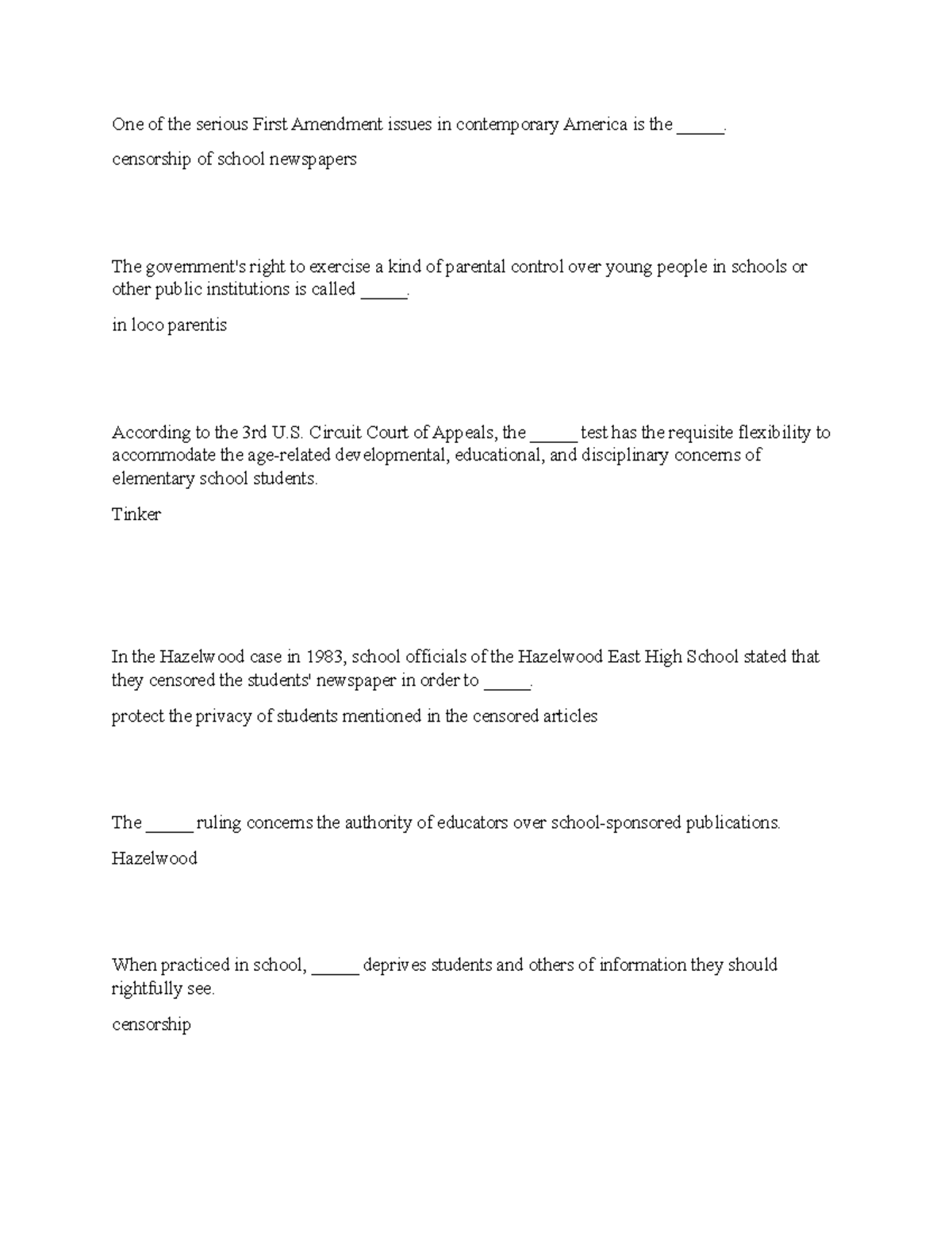 First 3 amendments - GSU - One of the serious First Amendment issues in ...