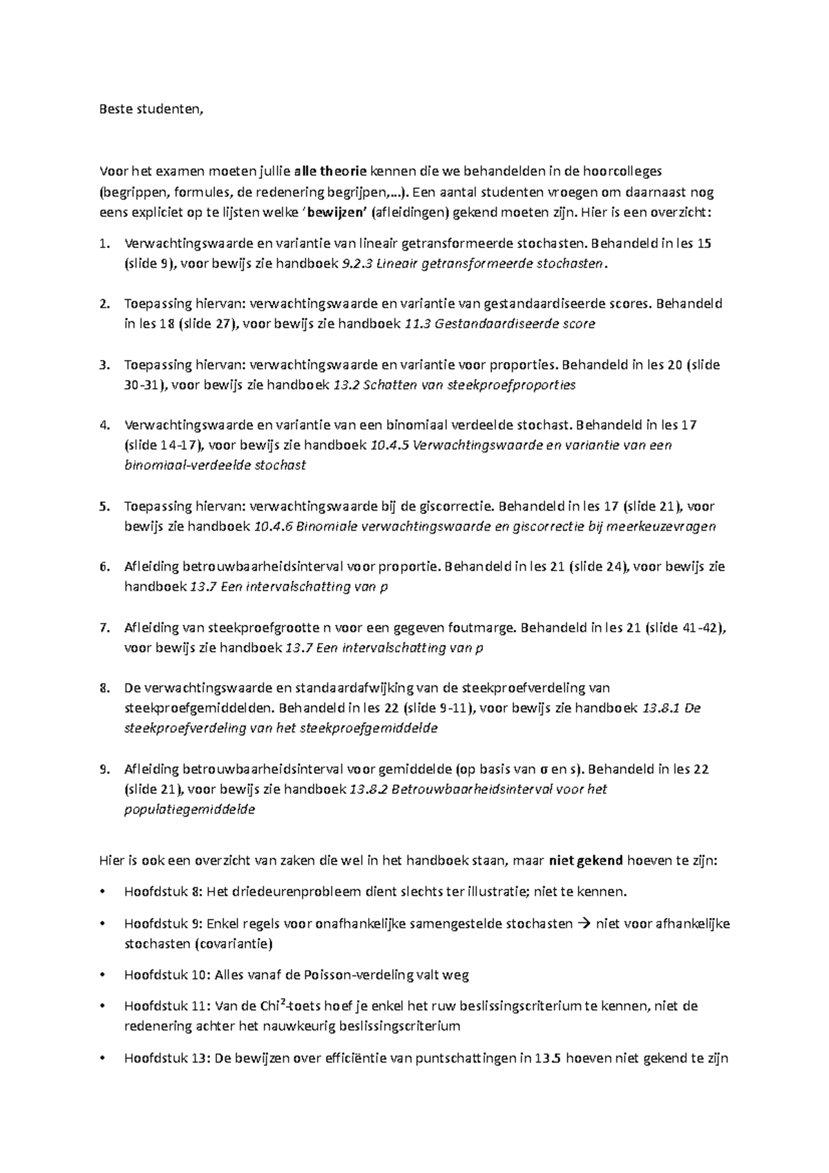 Overzicht te kennen afleidingen Juni - Beste studenten, Voor het examen ...