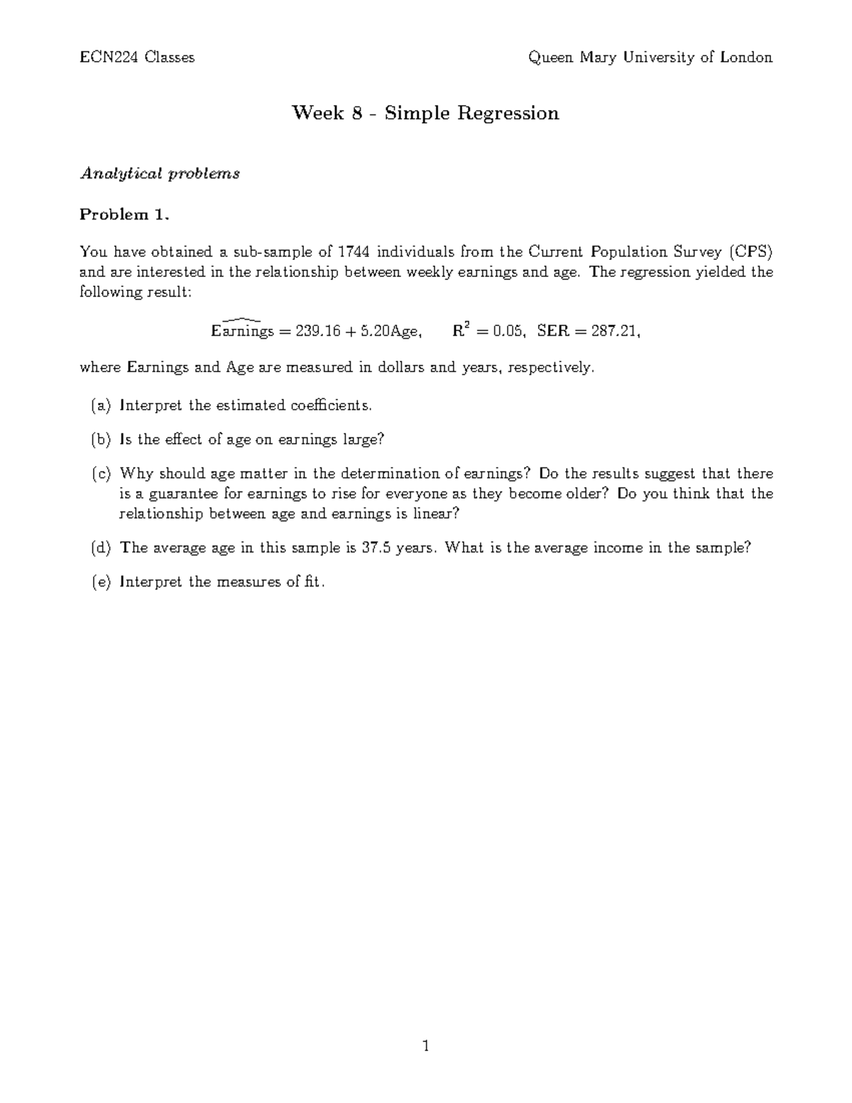 ECN224 Week8 class - Sarolta Laczo - ECN224 Classes Queen Mary University of London Week 8 ...