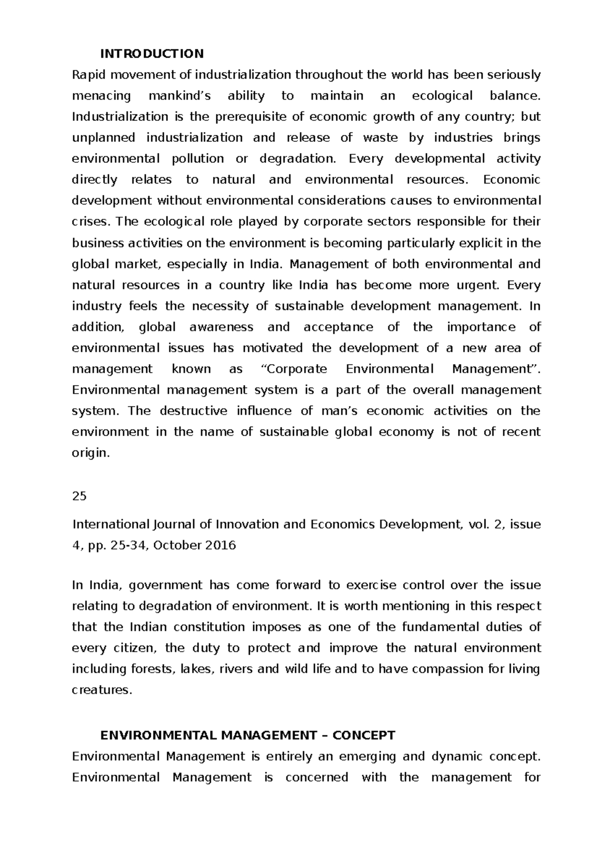 An Introduction to the Concept of Environmental Management - 1 ...