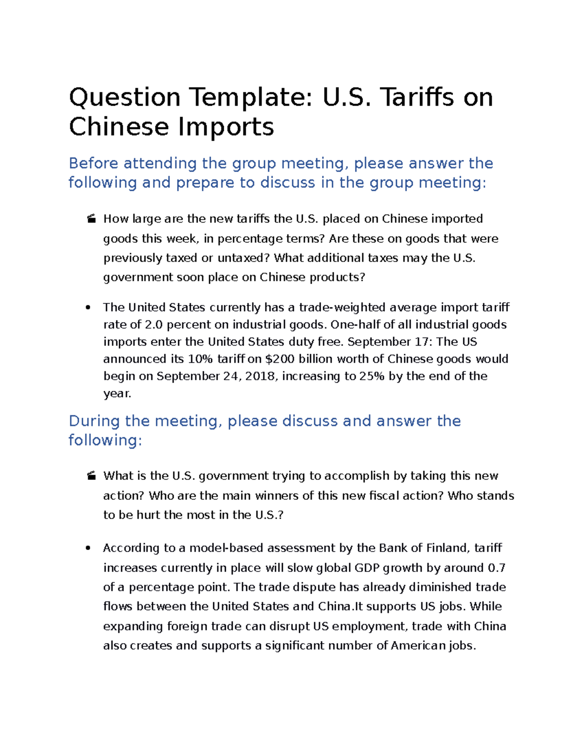 Econ151 document QT-W04 USTariffs On Chinese Imports - Question ...