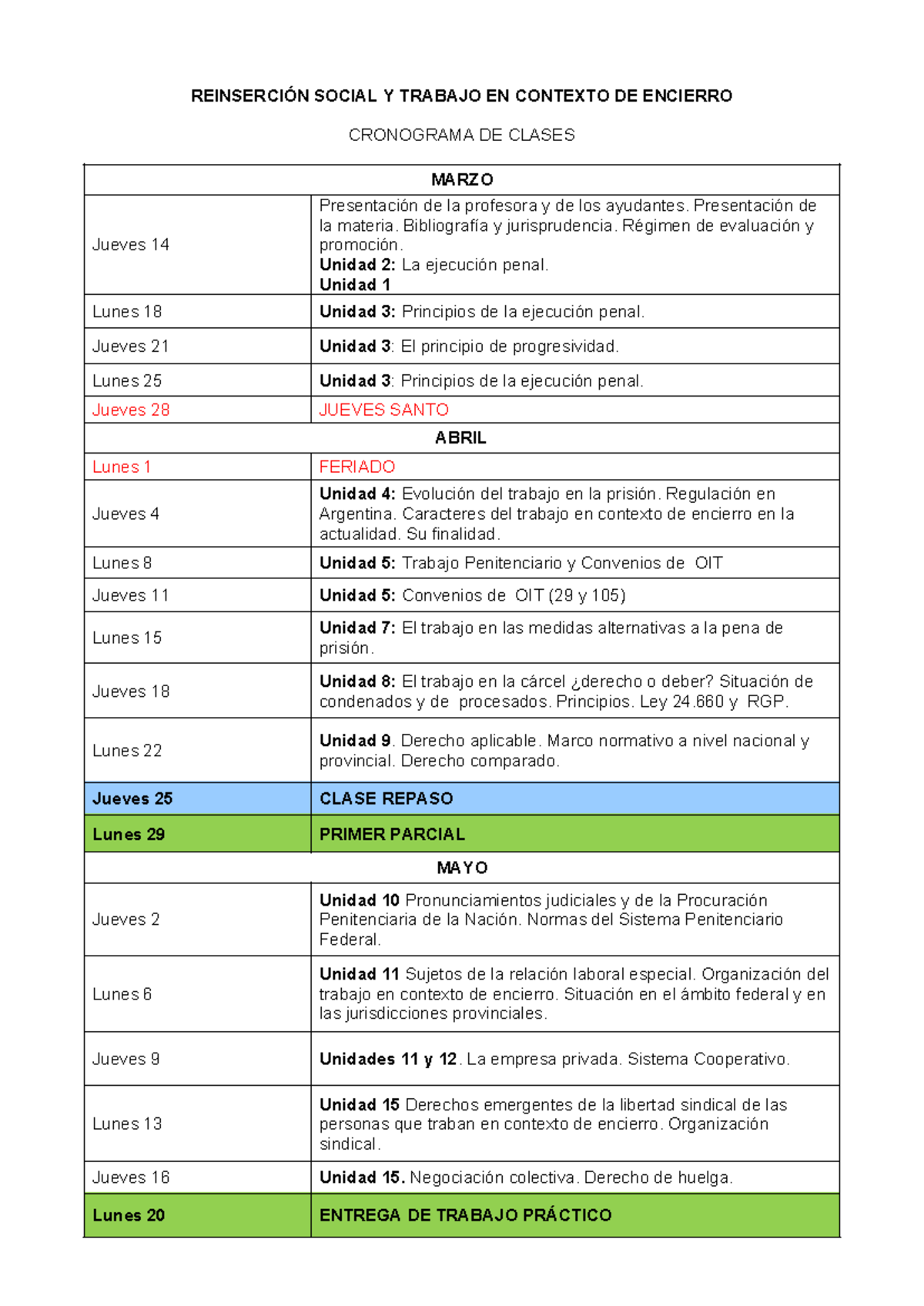 2024 Cronograma ReinsercióN Social Y Trabajo EN Contexto DE Encierro ...