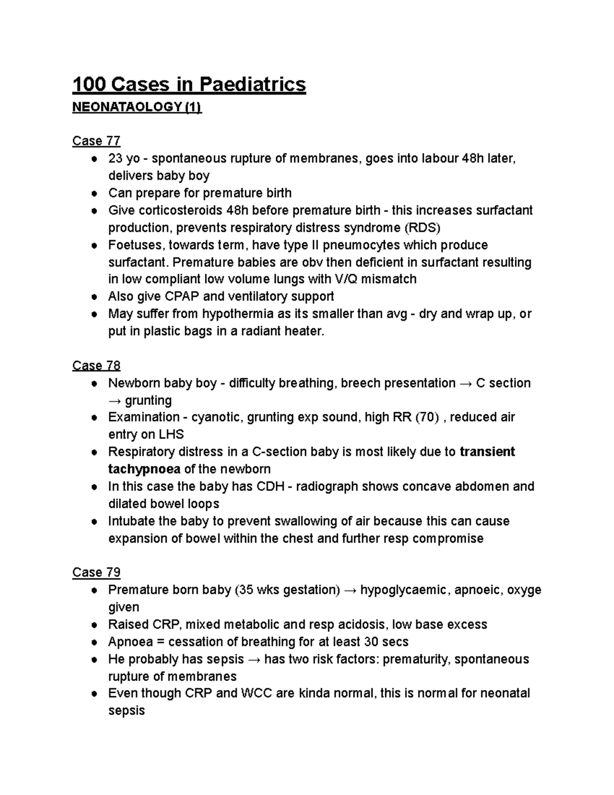 100 Cases in Paediatrics - Neonataology (1) - 100 Cases in Paediatrics ...