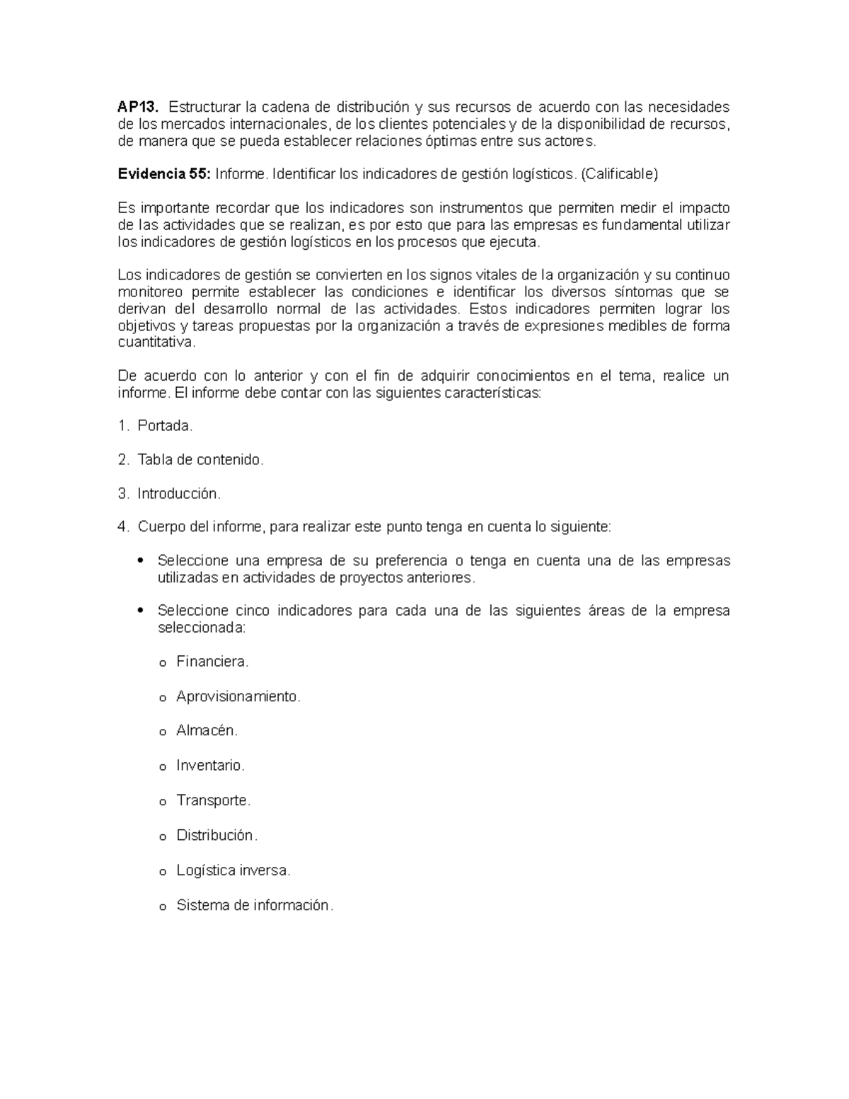 Evidencias AP13-Ev55-Ev56 - AP13. Estructurar la cadena de distribución ...