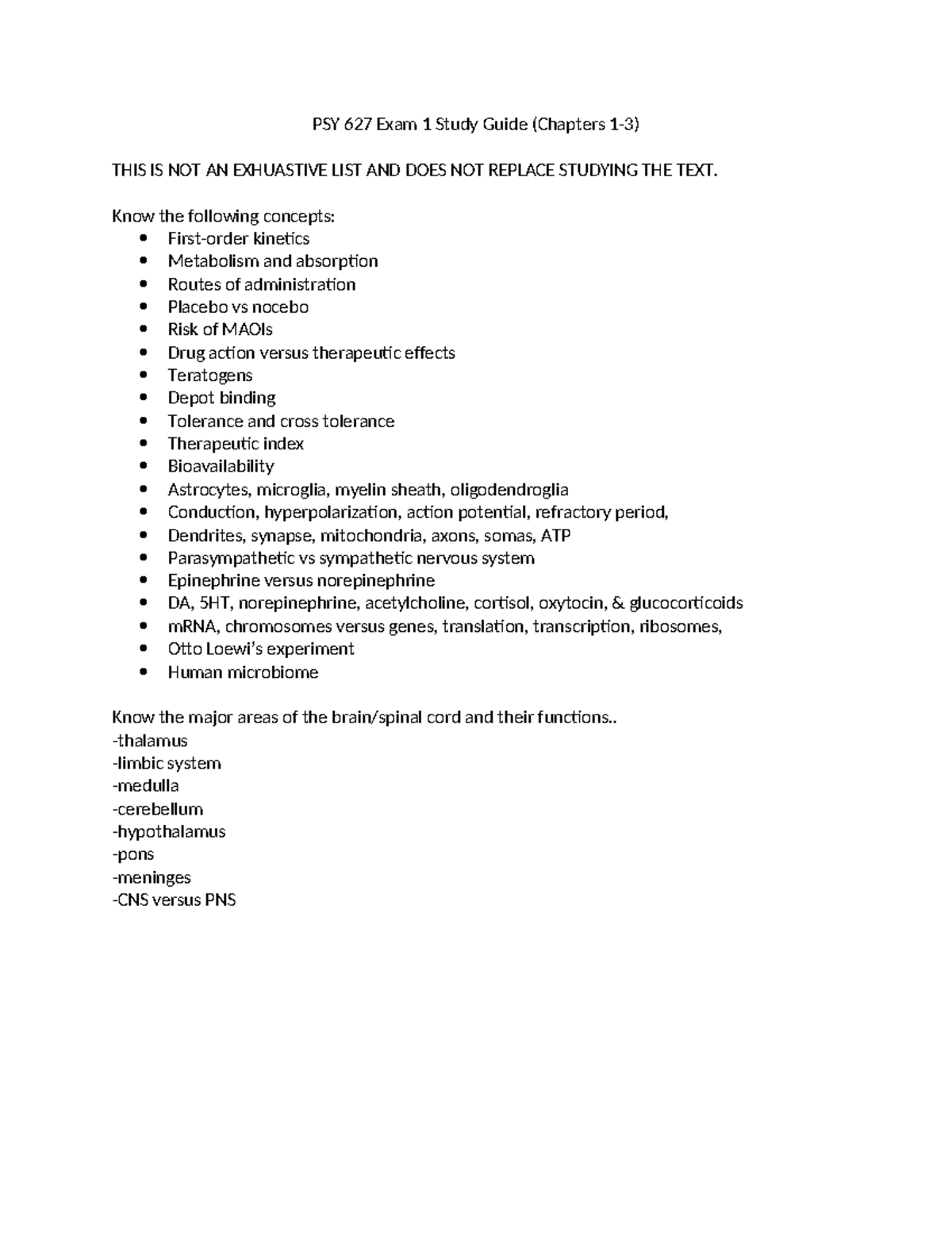 PSY 627 Exam 1 Study Guide 3 - PSY 627 Exam 1 Study Guide (Chapters 1-3 ...