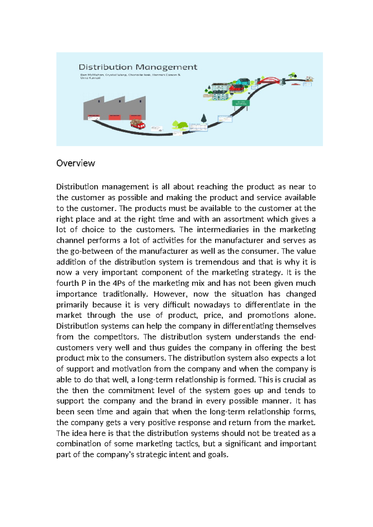 Distribution Management - Overview Distribution management is all about ...