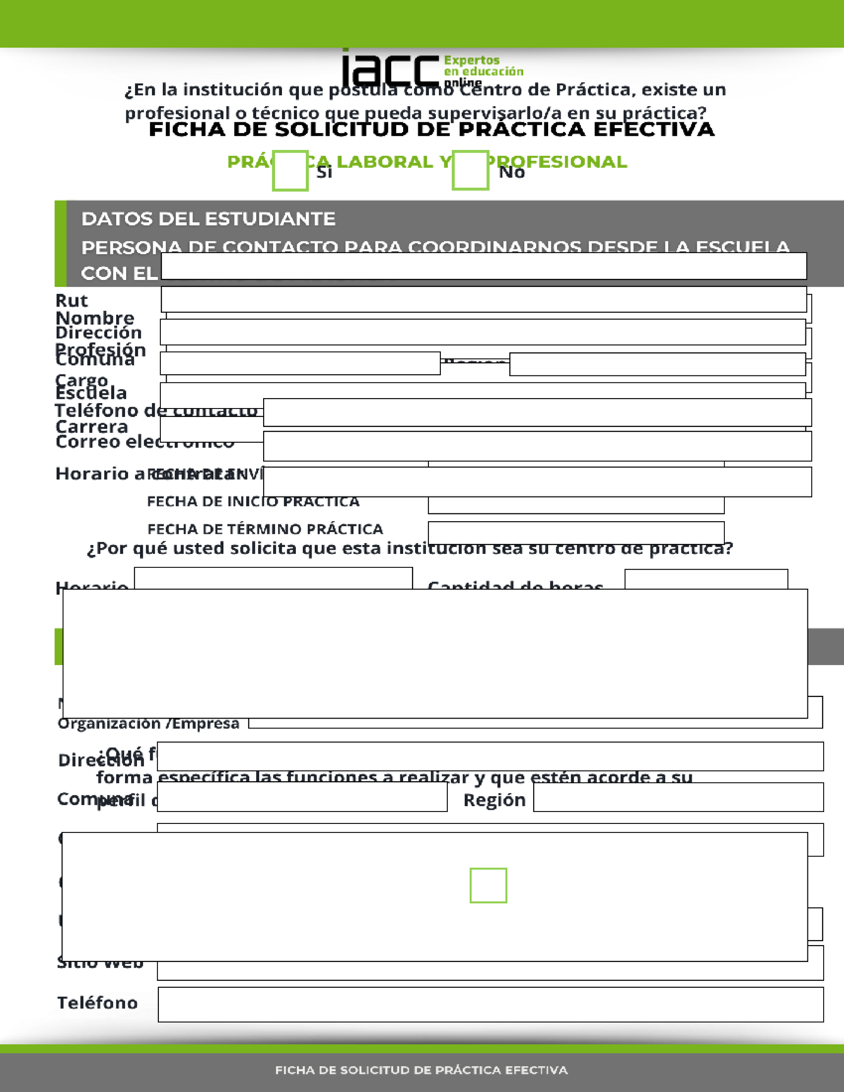 Practica - IACC Expertos en educación online la institución que postula ...