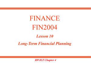 Lesson 01 - Introduction & Overview of Financial Management - FINANCE ...
