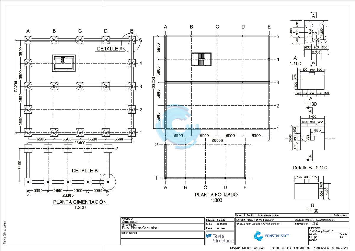 G 2 - Plano Plantas Generales - Tekla Structures PLANTA FORJADO PLANTA ...
