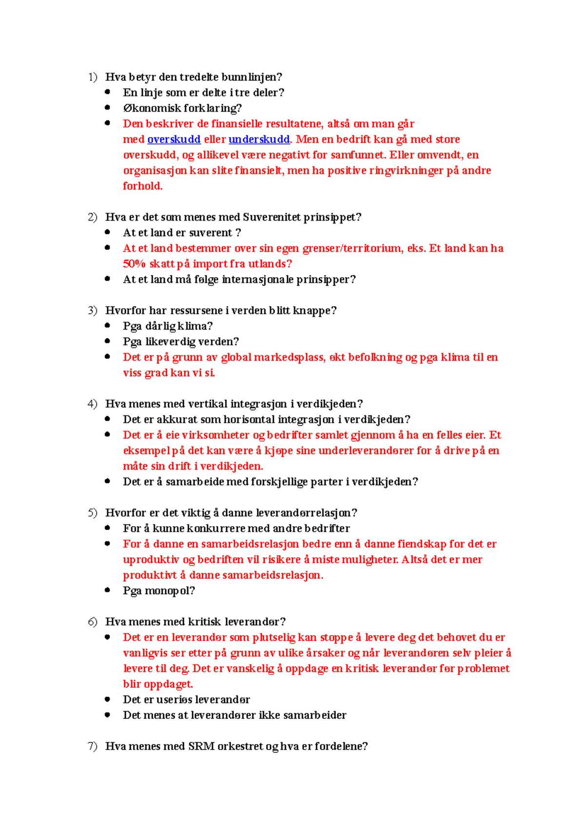 SCM401- Eksamen - øving - TPK4160 - NTNU - Studocu