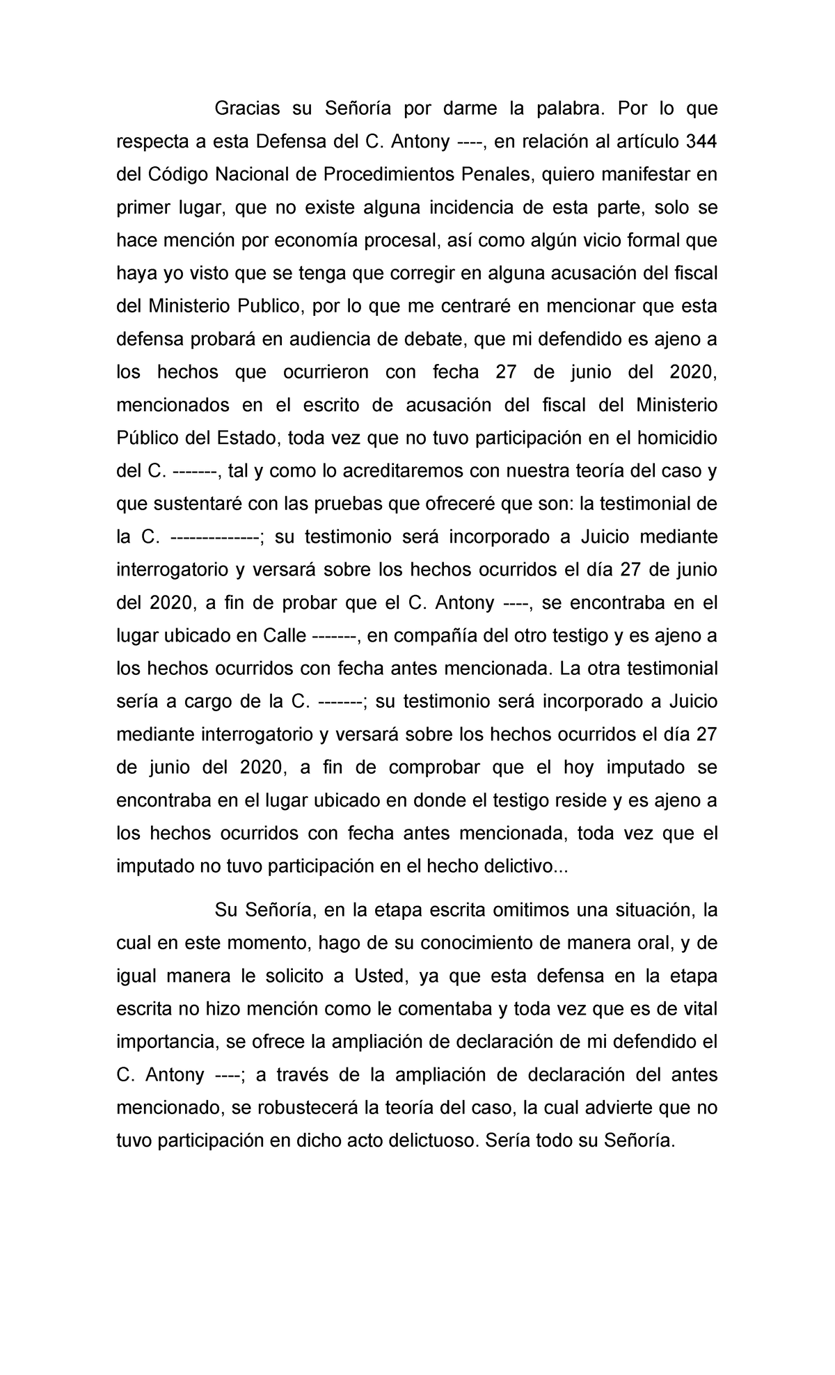 Gracias su Señoría por darme la palabra - Gracias su Señoría por darme ...