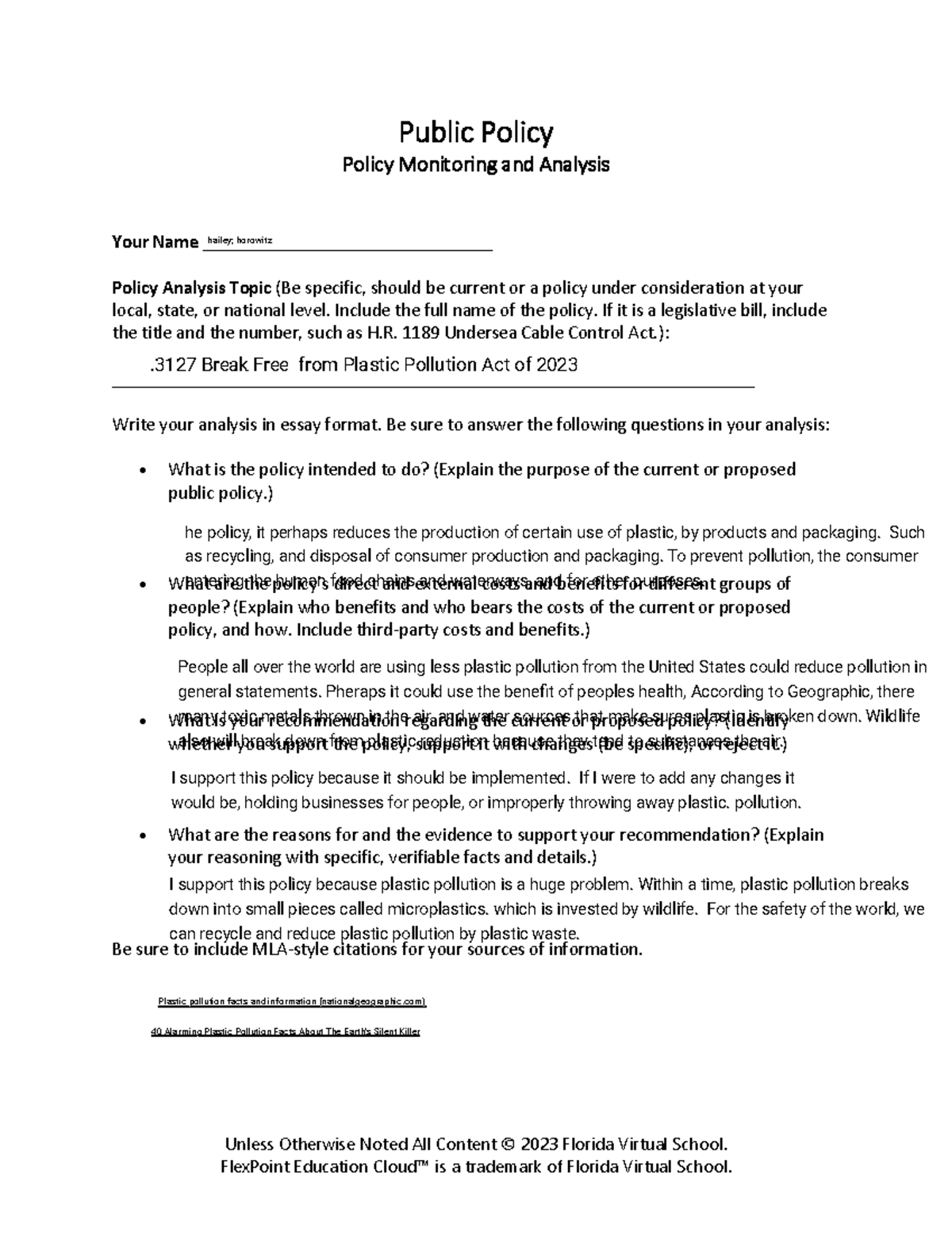 Kami Export - Kami Export - public policy template - Unless Otherwise Noted All Content © 2023 ...