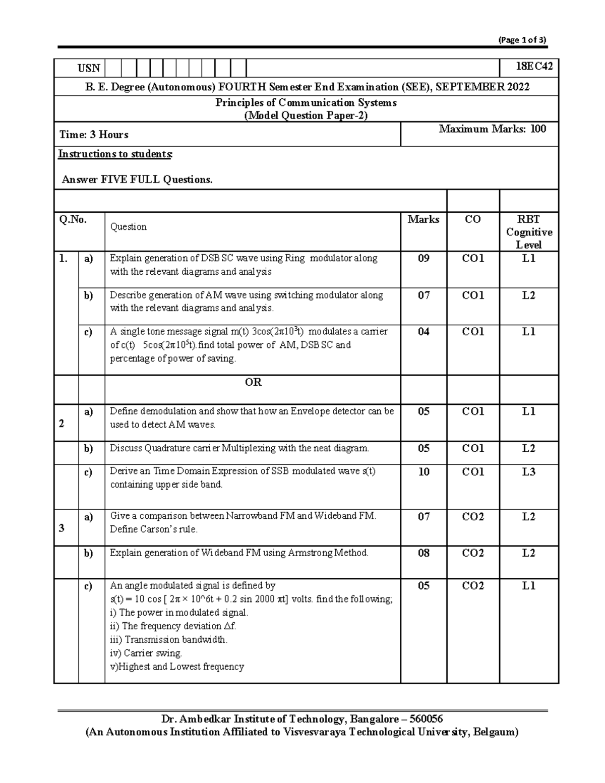 MPQ new 1 - model paper - (Page 1 of 3) Dr. Ambedkar Institute of ...