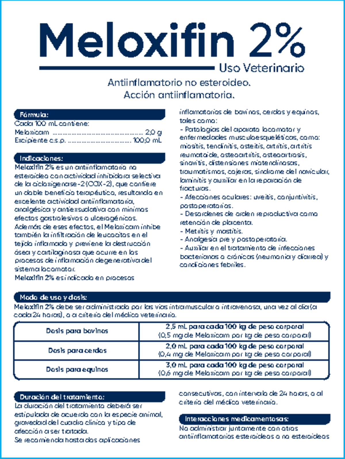 Meloxifin-2 Ficha- Tecnica - consecutivas, con intervalo de 24 horas, o ...