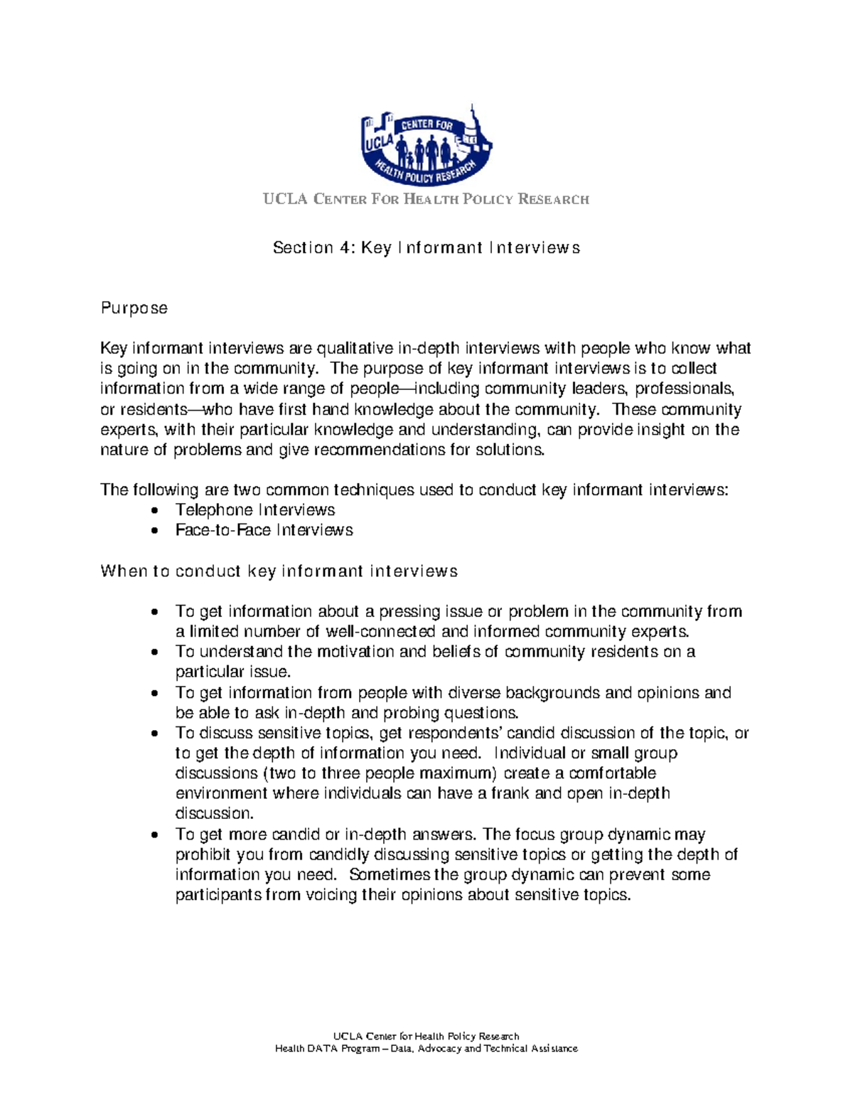 Tw cba23 - Thanks - UCLA C ENTER FOR HEALTH POLICY R ESEARCH Section 4 ...