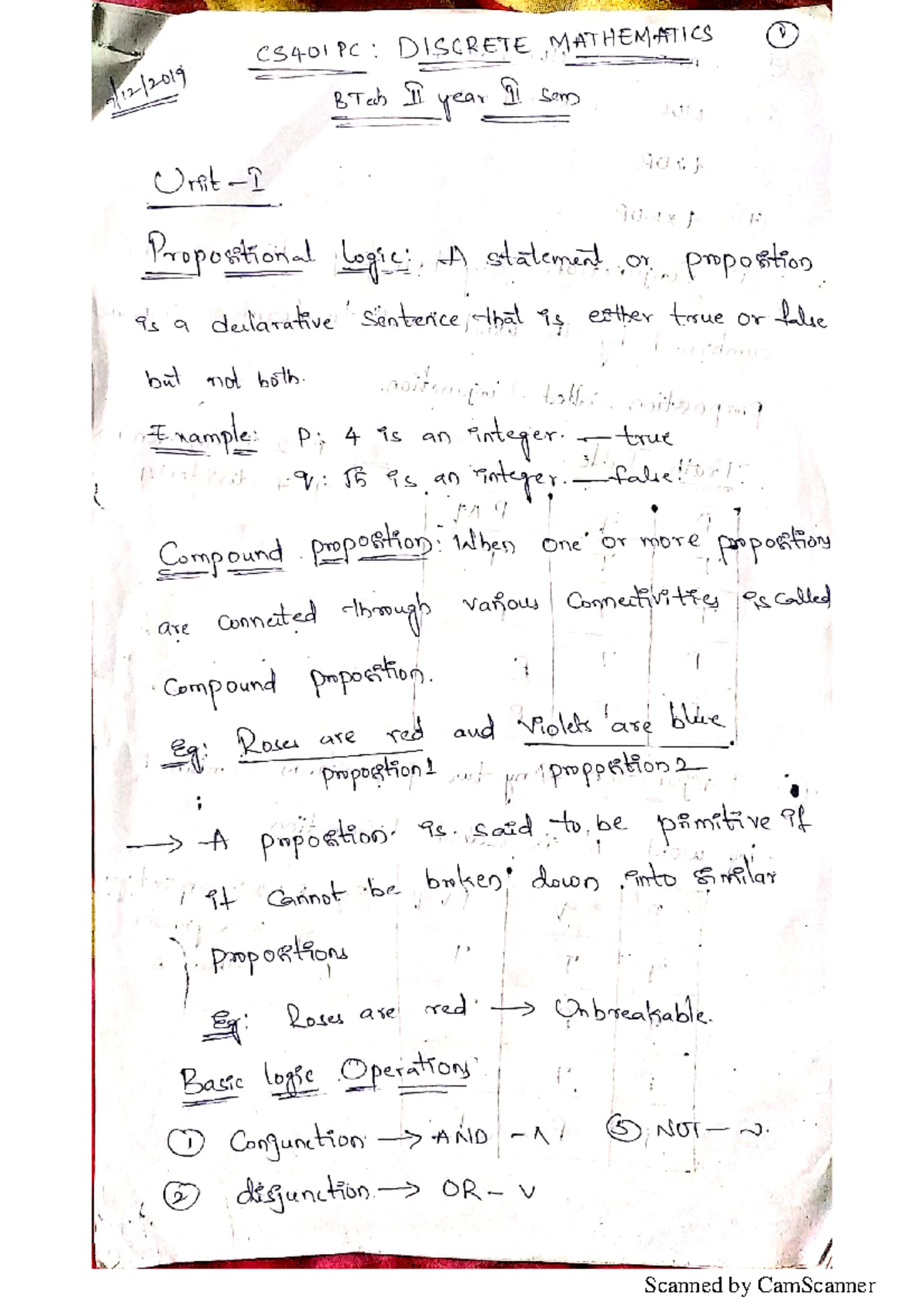 Chapter 1 - read - CS401PC: DISCRETE MATHEMATICS V BTah II year II Sem ...