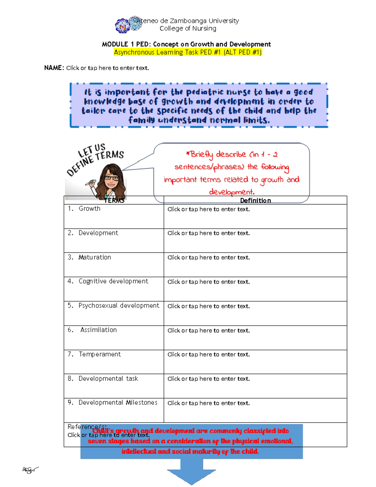 ALT Packet 1 Child Growth Development - College of Nursing MODULE 1 PED ...