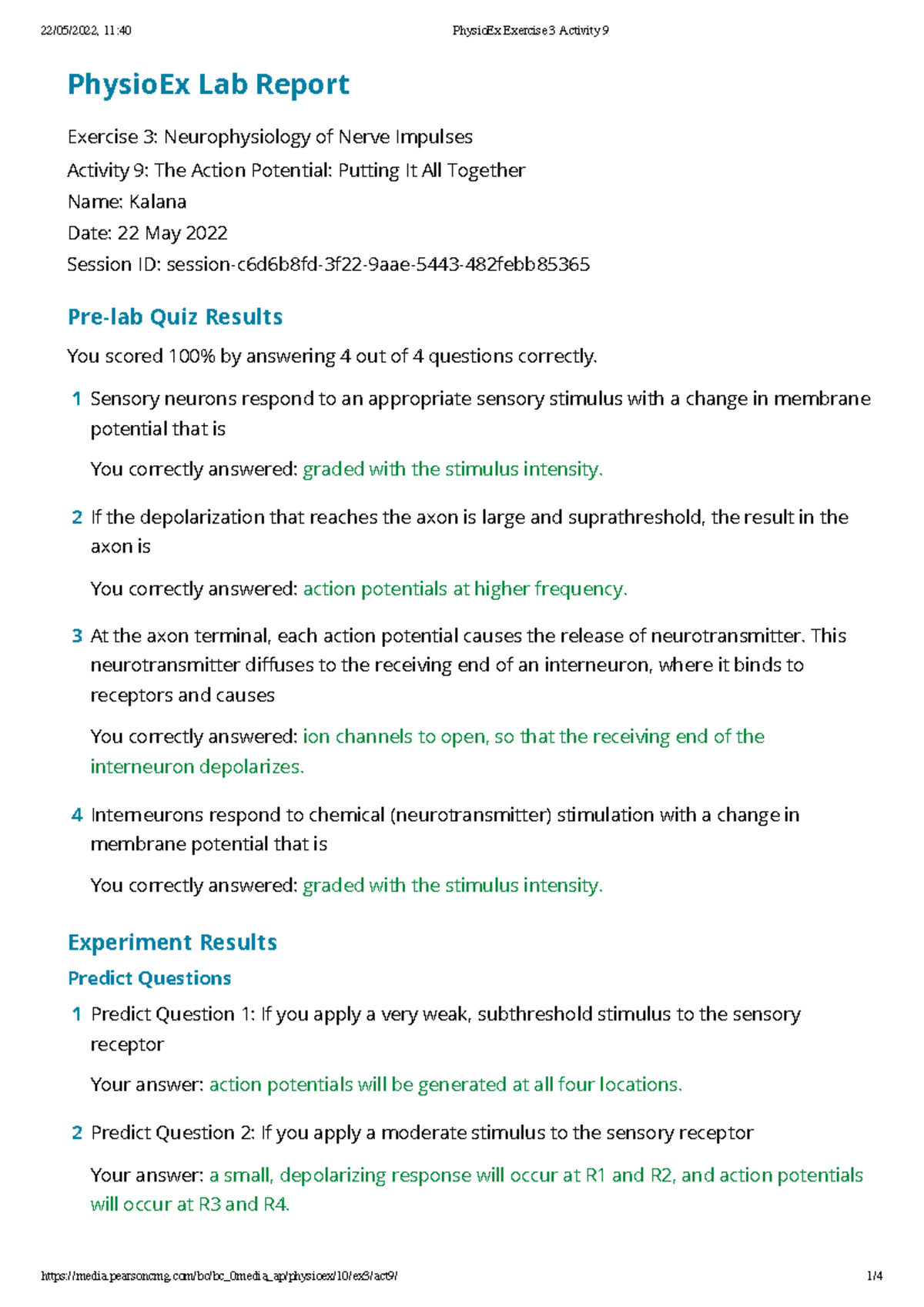 Physio Ex Exercise 3 Activity 9 - PhysioEx Lab Report Exercise 3 ...