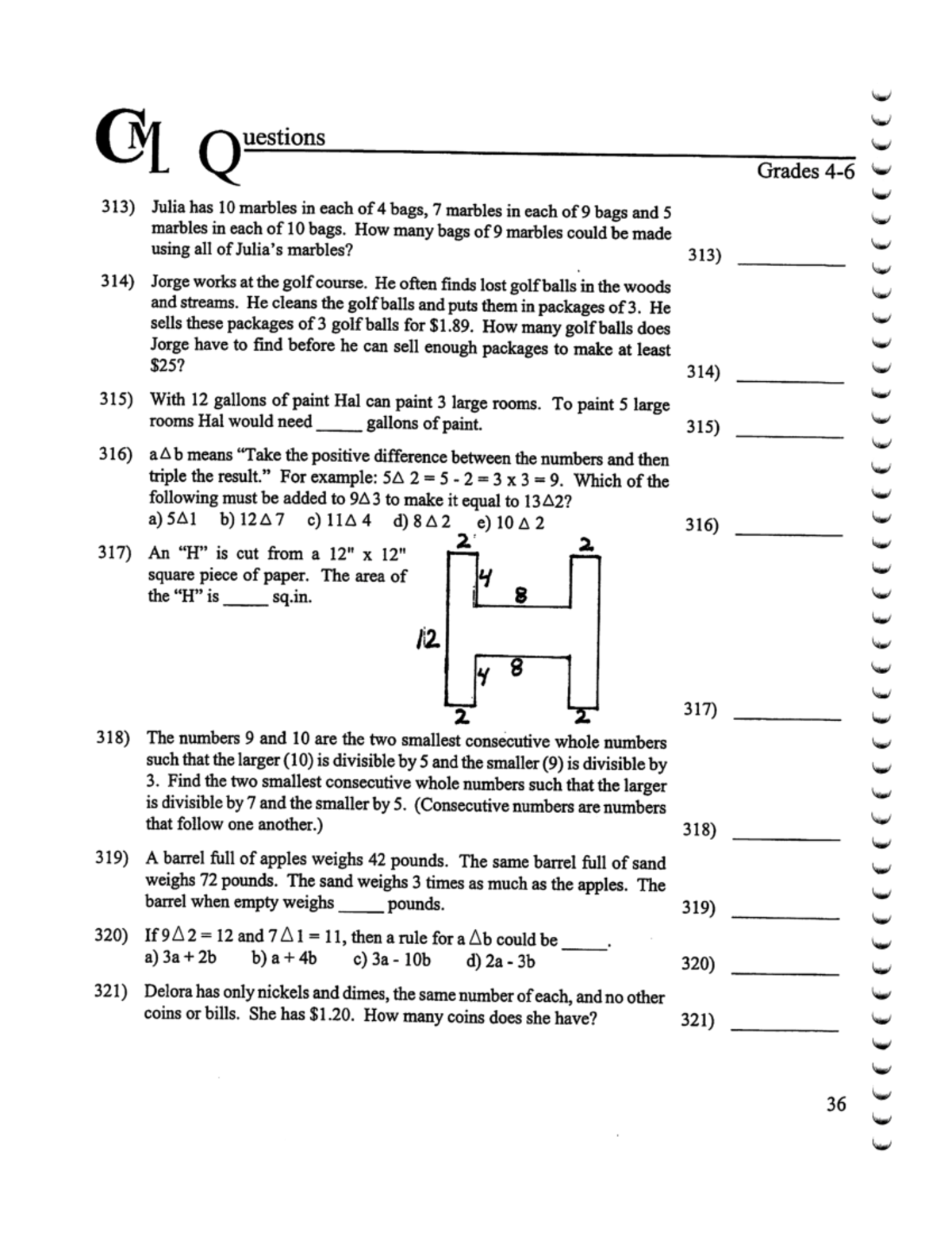 Continental Math League HW G R A D E S 4 6 313 Julia Has 10 