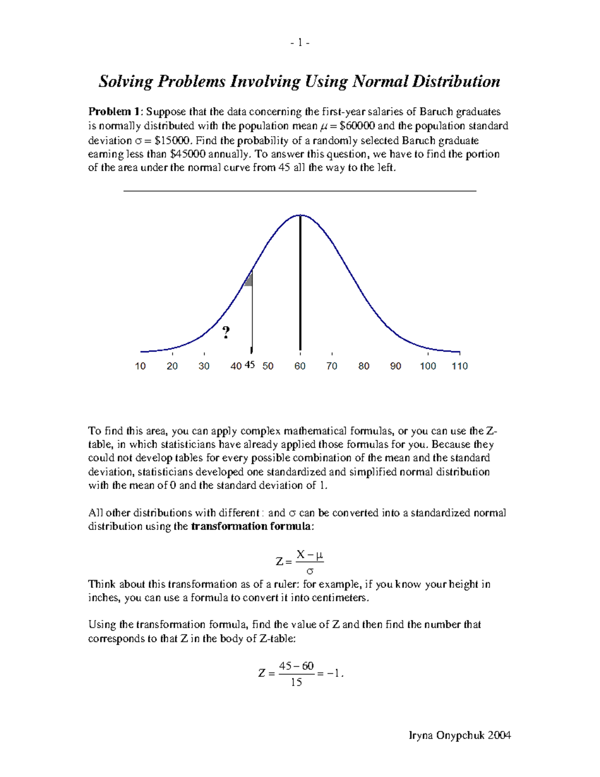 Normal Distribution - Solving Problems Involving Using Normal ...