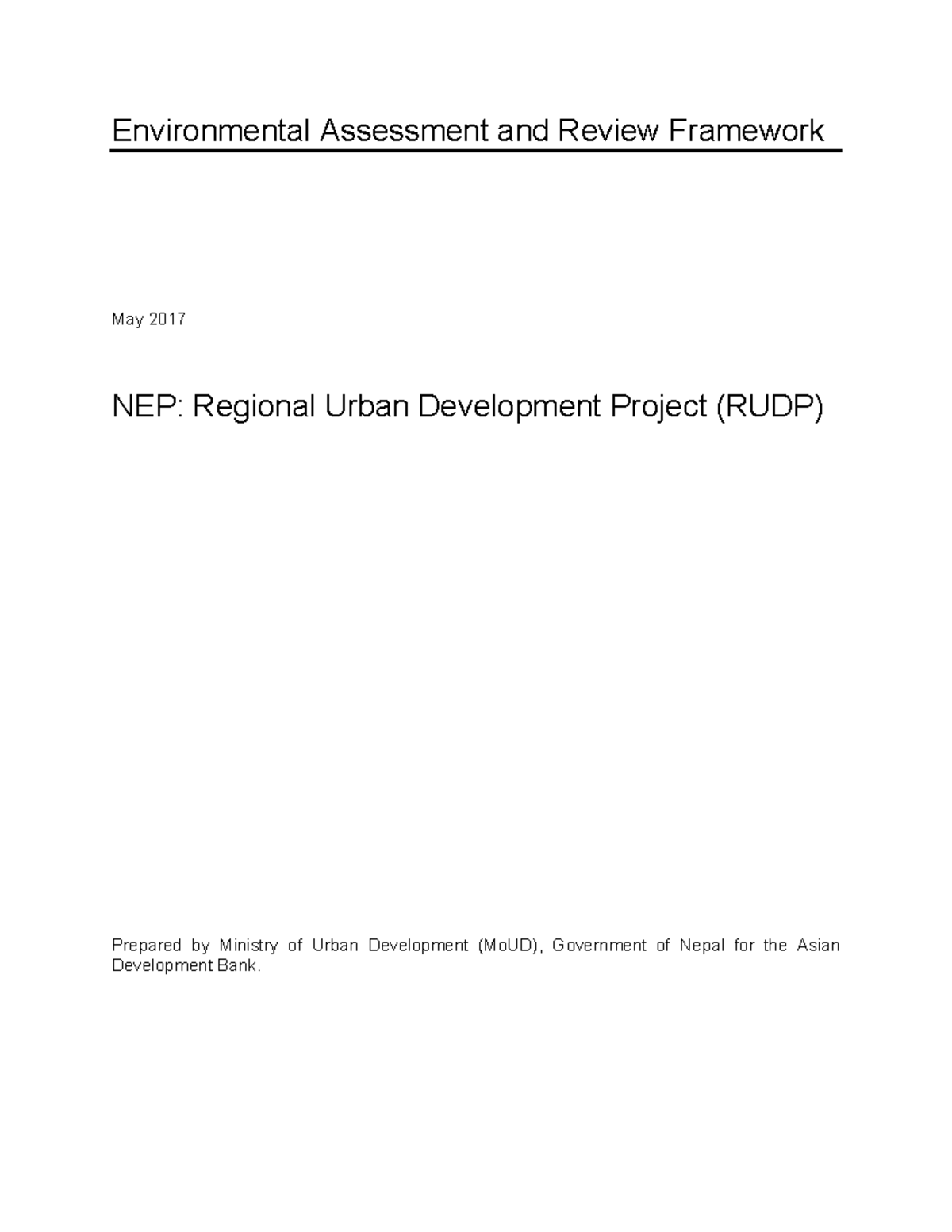 Regional urban development program dudbc - Environmental Assessment and ...