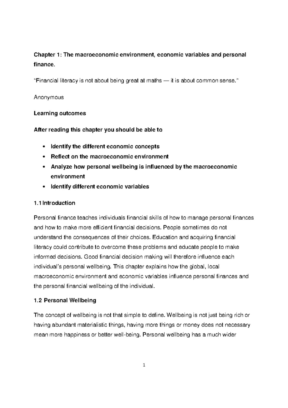 Chapter 1 Macroeconomic environment f-1 - Warning: TT: undefined function: 32 Chapter 1: The ...