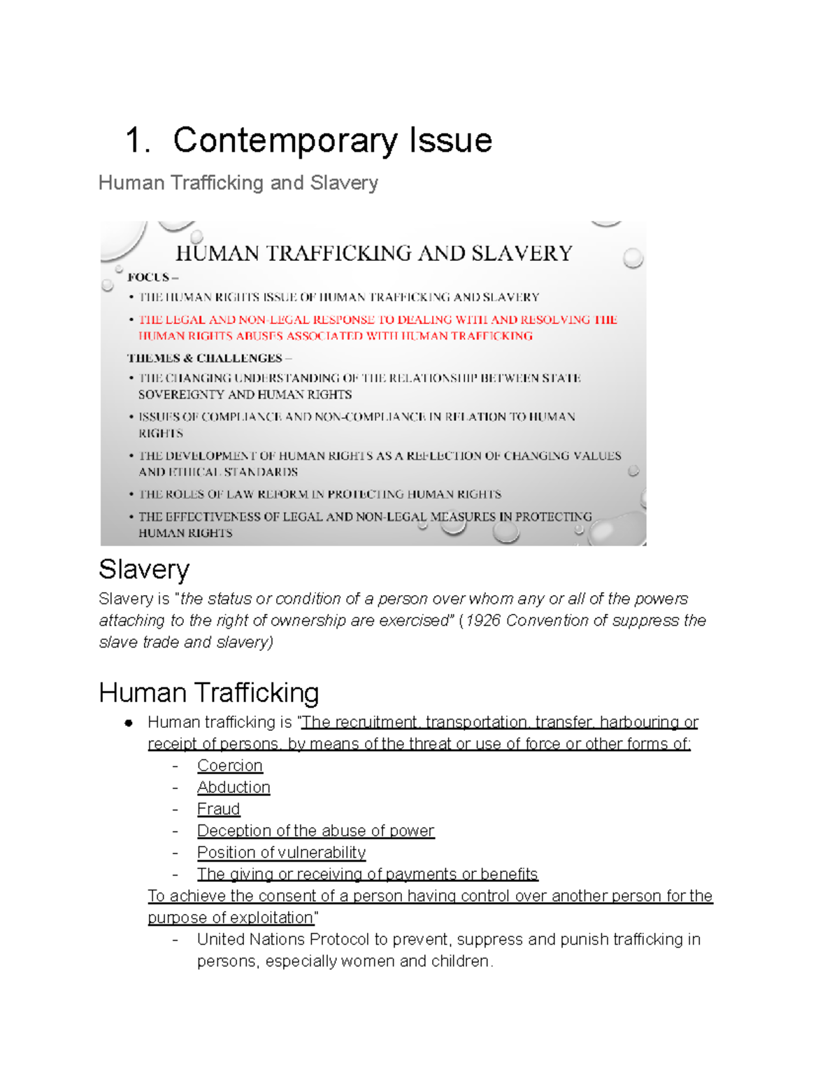 Contemporary Issue - HSC Legal studies notes - 1. Contemporary Issue ...
