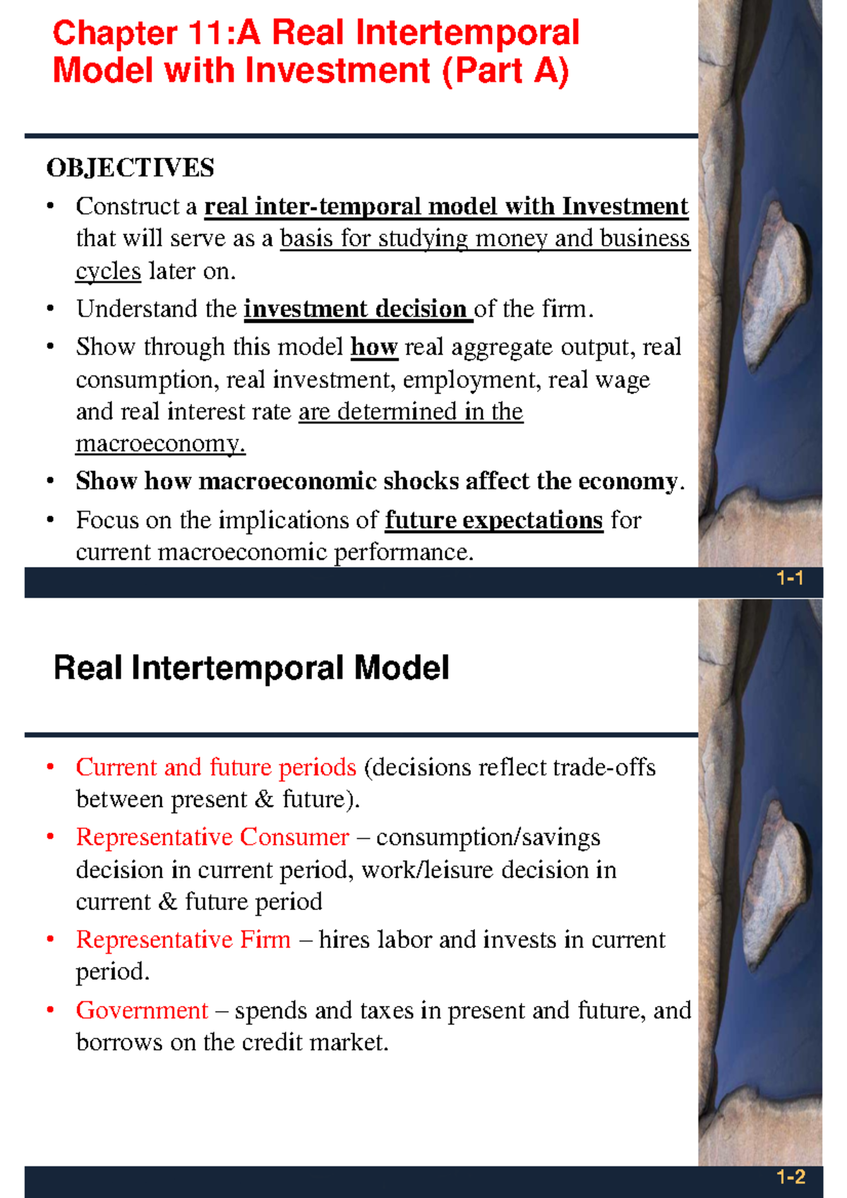 Lesson 9 - P2 (CH11a) Final - 1 - 1 Chapter 11:A Real Intertemporal ...
