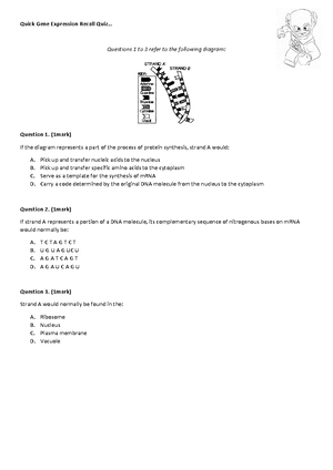 VCE Biology Unit 3 AOS 1 Practice SAC Answers Art of Smart Education ...
