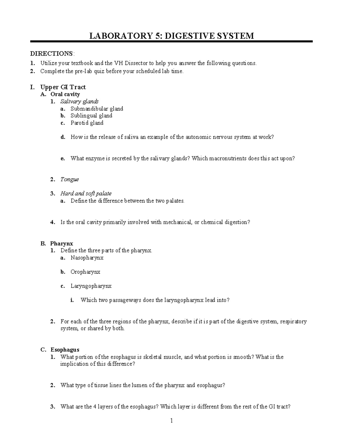 HSCI 102 Lab 5 Pre-Lab Worksheet - LABORATORY 5: DIGESTIVE SYSTEM ...