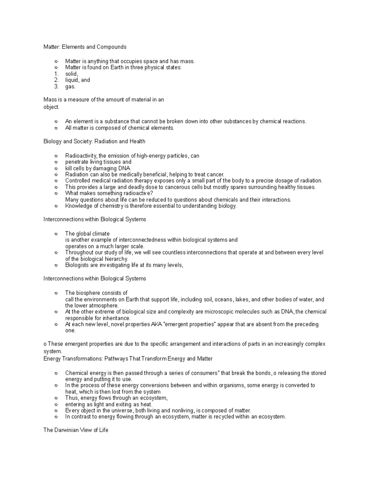 BSC notes Lecture 1-2 - Matter: Elements and Compounds Matter is ...